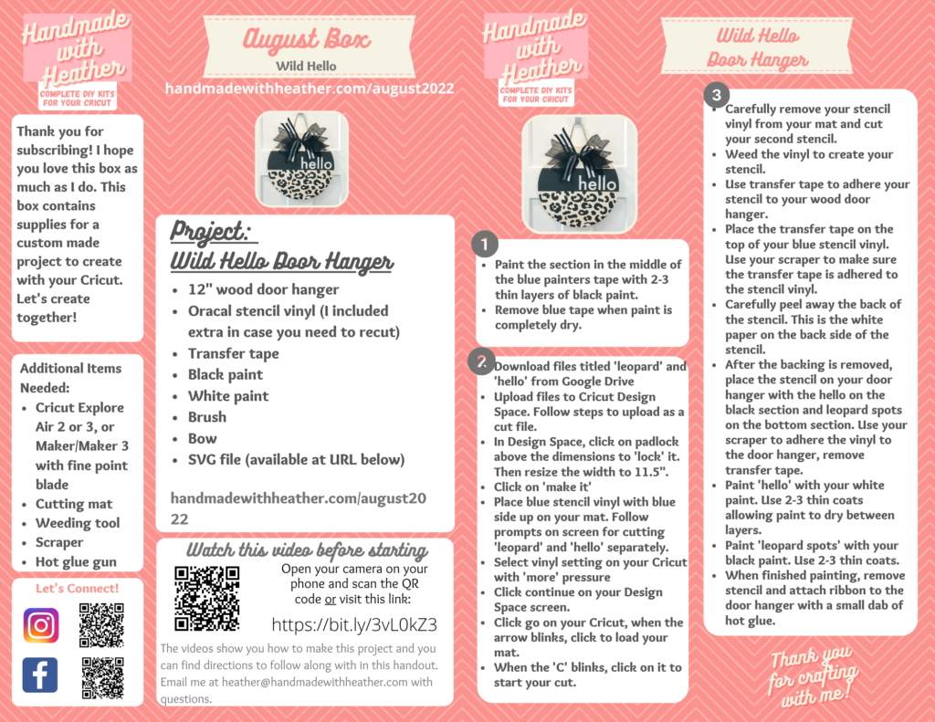 August 2022 | Cricut Subscription Box by Handmade with Heather ...